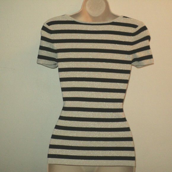 Cache | Sweaters | Cache Knit Top L Runs Smaller Metallic Stripes ...